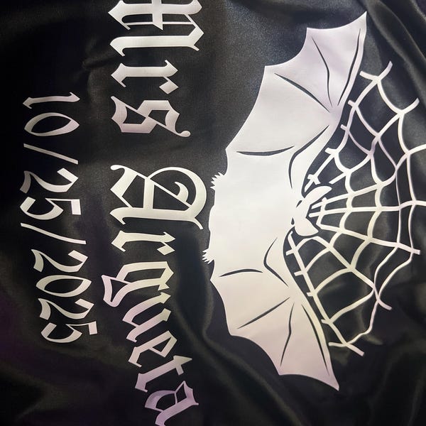 Bride Future Mrs. Gothic Bat and Spider Web Robe, Maid of Honor Robe ...