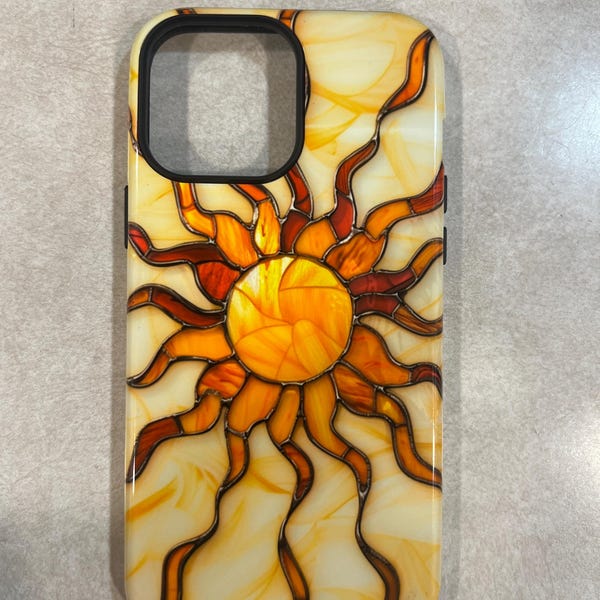 Sun Phone Case, Celestial Stained Glass Phone Case, Stars Phone Case ...
