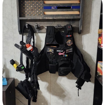 Rustic, Coat Rack, Duty/gear Rack, Wooden, American Flag subdued Colors ...