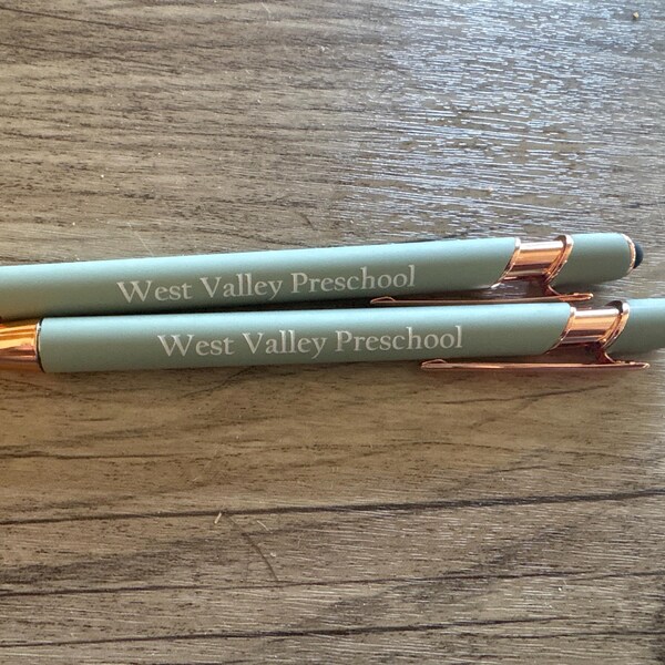 Rose Gold Laser Engraved Custom Pens With Stylus - Etsy