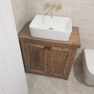 Handmade Rustic Bathroom Vanity Unit Bespoke Freestanding Cottage ...