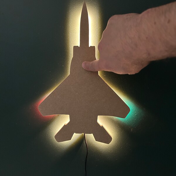 F16 Fighting Falcon Viper - Jet Fighter Plane LED Wood Wall Picture ...