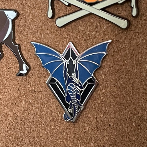 Flying Dragon Hard Enamel Pin, Wyvern Pin, Fantasy Pin, Dragon Jewelry ...