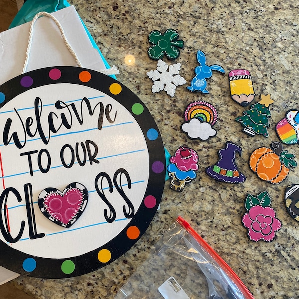 Welcome to Our Class Door Teacher Sign W/ Interchangeables - Etsy