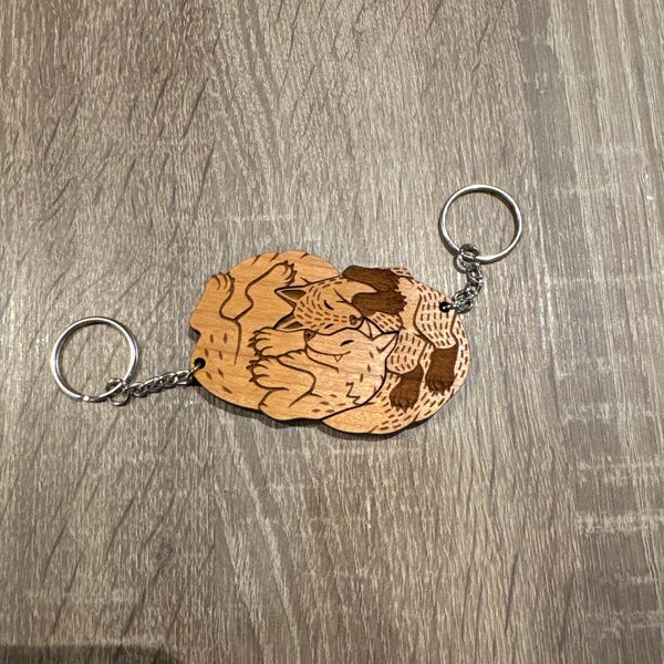 Interlocking Fox and Wolf Couple Keychains - Friendship or Relationship ...