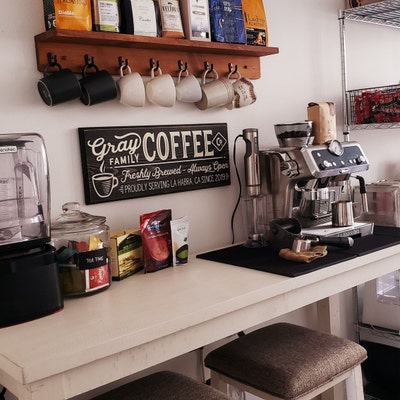 Personalized Coffee Shop Farmhouse Retro Style Wood Sign. 3 Sizes 9 ...