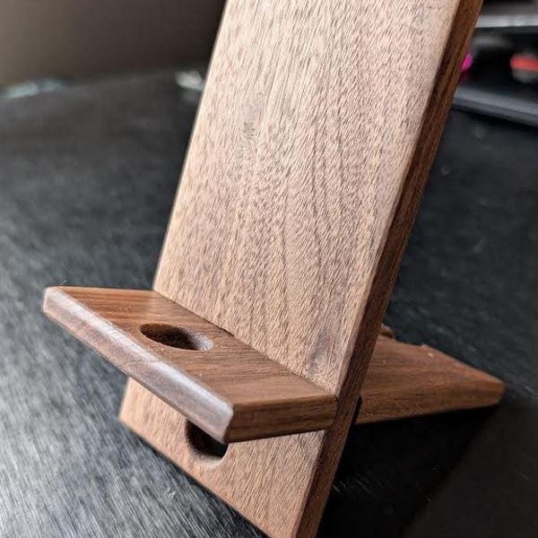 Handmade Solid Wood Phone Stand: Walnut, Maple, Cherry - Free ...
