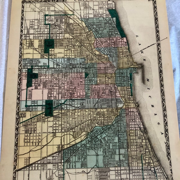 Vintage Map of Chicago, 1857 Chicago Illinois Map Antique Chicago Map ... Vintage Map of Chicago, 1857 Chicago Illinois Map Antique Chicago Map ...