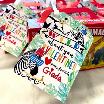 Wild Animal Valentine's Day Printable Tag, Jungle Valentine Class ...