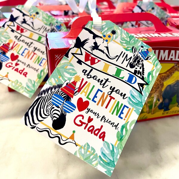 Wild Animal Valentine's Day Printable Tag, Jungle Valentine Class ...