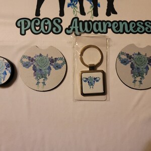 Teal Floral Uterus PCOS Awareness Sublimation Design PNG - Etsy