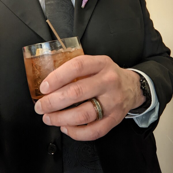 Mens Wedding Band "the Rsg" Made From Santos Rosewood, Silver and ...