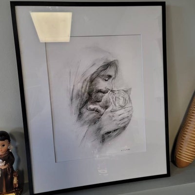 Black Labrador Art, Black Lab With Jesus Print, Labrador Lover Gift - Etsy