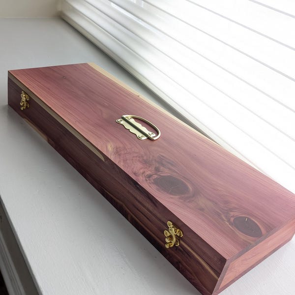 22" Native American Feather Case, Blade Box, Cedar Box, Wood Box ...