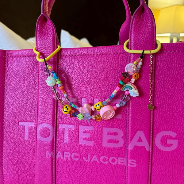 Adorable Happy Face Bag Charm, Multicolored Smiling Face Purse Charm ...