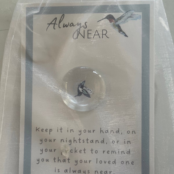 Hummingbird Always Near Glass Gem - Pocket Token, Angelversary ...