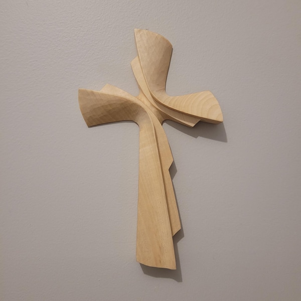 Wooden Crucifix Carved, Large Wood Cross Wall Catholic Decor, Hanging ...