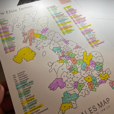 UK Sales Map, Business Postcode Sales Map, Colour in Map, Etsy Sales ...
