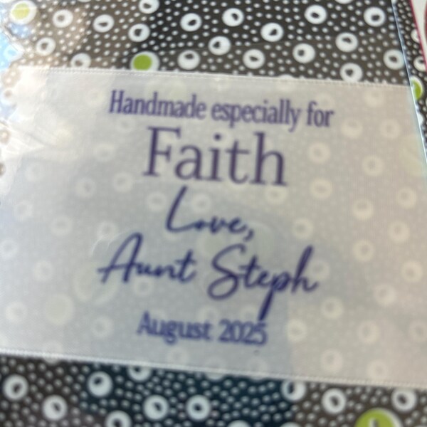 Quilt Label , Personalized Blanket Label, Sew on Quilt Tag Ribbon - Etsy