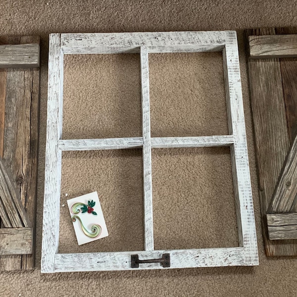 Rustic Little Window Frame With Shutters - Etsy