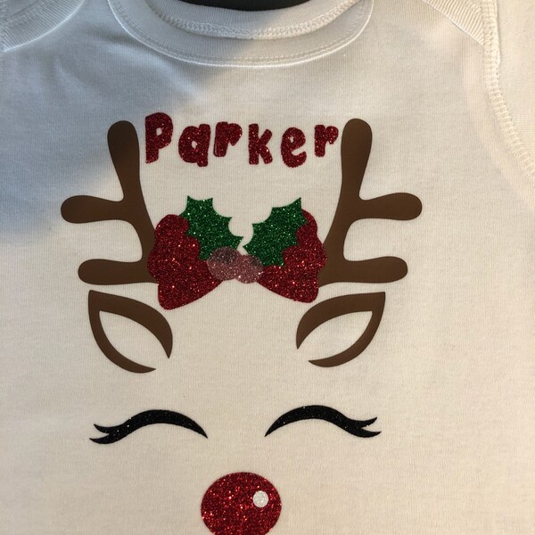 Holiday Reindeer SVG DXF Baby Girl Christmas Reindeer Face Svg Dxf ...