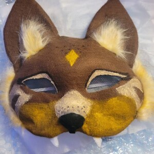 Rainbow Dino Fursona Mask With Large Ears Raptor Partial Fursuit ...