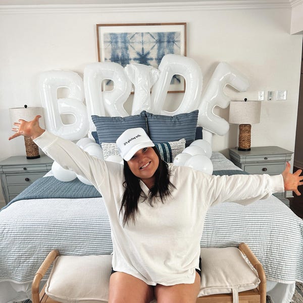 Funny Bride Trucker Hat Embroidered Bride Accessories It's Giving Wife ...