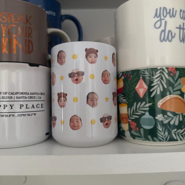 Baby Face Mug First Fathers Day Gift,custom Baby Face Photo Dad Mug ...