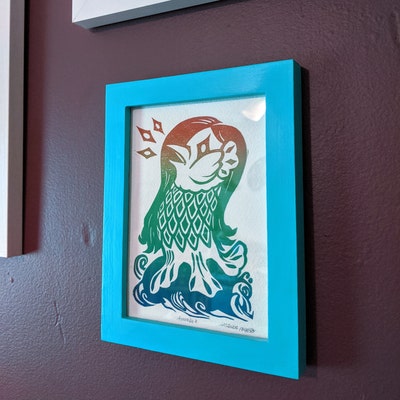 Sloth Linocut Relief Print on Dyed Paper - Etsy