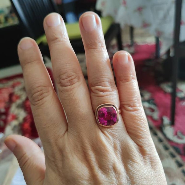 Gorgeous Pink Tourmaline Ring, Solid Sterling Silver Ring, Tourmaline ...