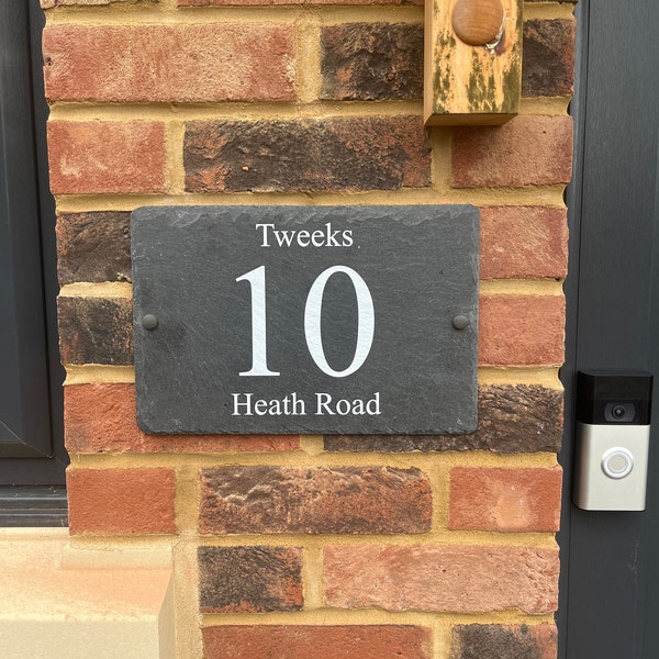 Rustic Lavender Slate House Sign Farmhouse Plaque Door Number 30 X 20cm ...