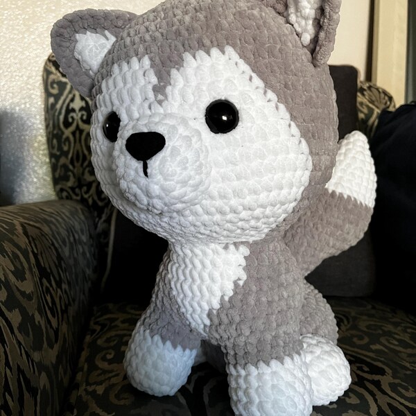 Crochet Dog Pattern Bobo the Husky Puppy Plushie. Amigurumi Dog Pattern ...