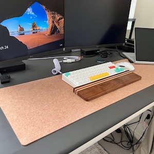 Felt Desk Mat Green, Custom Size Desk Pad Green, Felt Extended Mouse ...