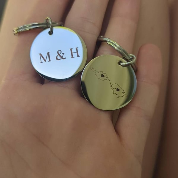 Personalised Country Keychain Two Home Keyring State Keychain Long ...