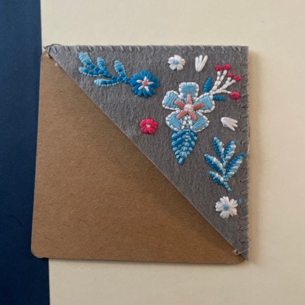 Cute Flower Embroidered Corner Bookmark - Shipping From USA - Felt ...