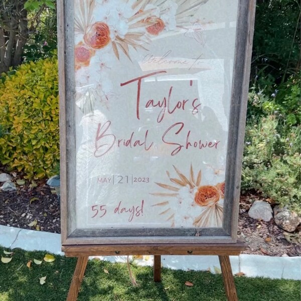 60" Wooden Floor Easel With Adjustable Shelf Wedding Art Stand for ...