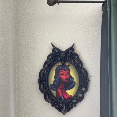 Handmade Ornate Oval Plaster Snake Serpent Frame With Baphomet goth ...