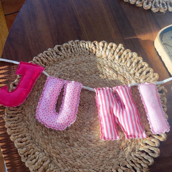 Custom Fabric Name Banner Nursery Fabric Letters Personalised Name ...