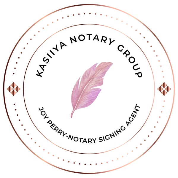 Beautiful Rose Gold Notary Logo Design, Feather Pen Logo, Metallic Logo ...