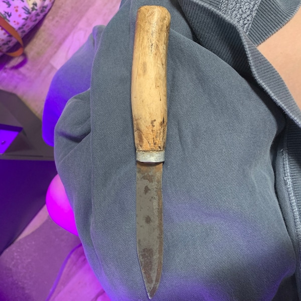 6,3" Small Handmade FINNISH Puukko Belt Knife Leather Sheath Strong ...