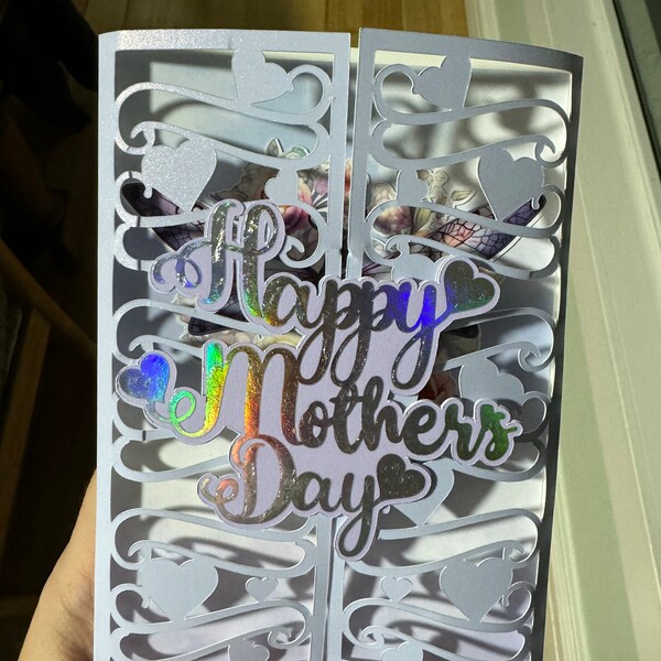 SVG Cut Files Cricut Mothers Day Card Cricut Template Hearts Happy ...