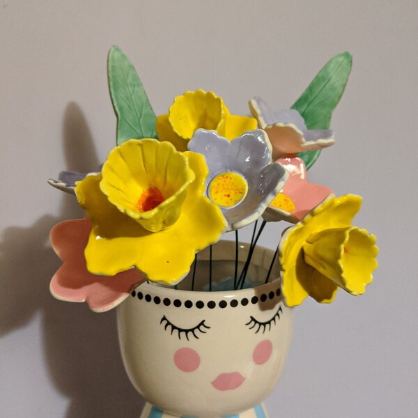 3 Red Poppy Ceramic Flowers - Etsy