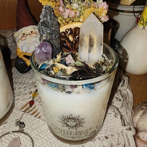 Anxiety Relief & Happiness Intention Candle Packed With Crystals, Herbs ...