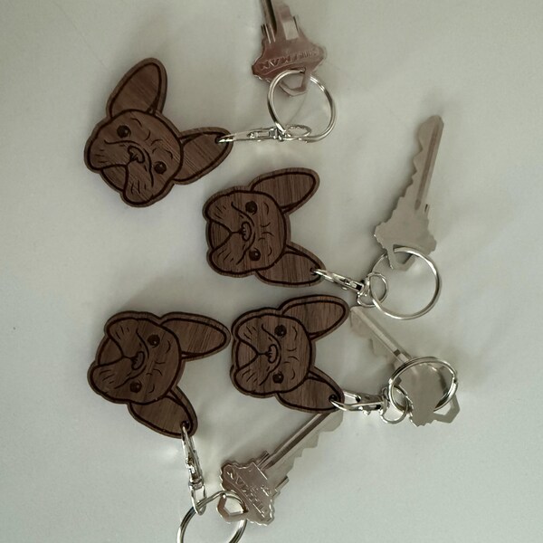 Frenchie Keyring - Personalised Pet Keyring French Bulldog | Memory ...