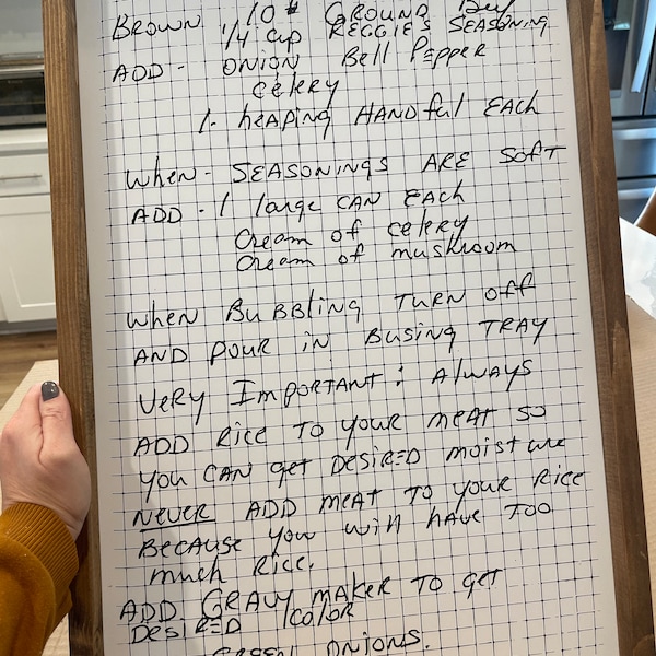 Handwritten Recipe Custom Wood Framed Printed Family Kitchen Sign - Etsy