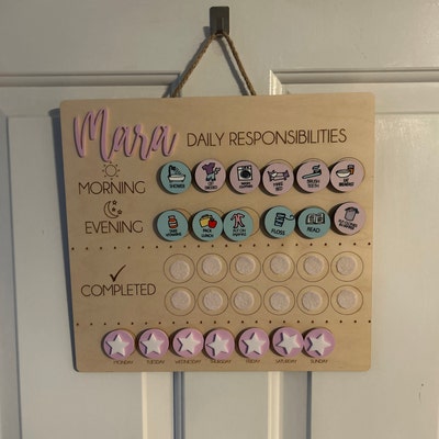 Personalized Childs Chore Chart With Pictures, Daily Toddler Routine ...