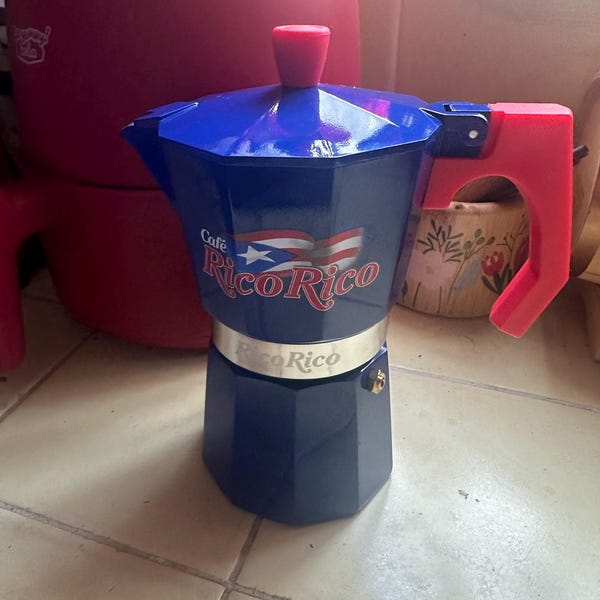 Puerto Rican Greka Coffee Maker | Café Rico Flag Moka Pot - Etsy
