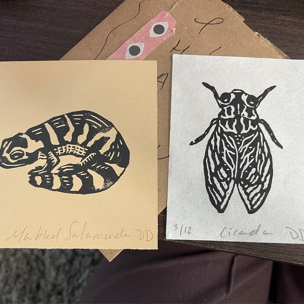 Alligator Linocut, karst Swimming, Handmade Linocut Print - Etsy