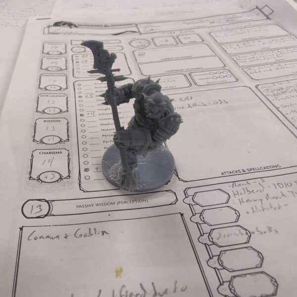 Orc Fighter Barbarian Battle Axe Scales: 28mm 32mm 54mm 75mm 100mm ...