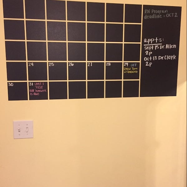 Daily Dot Calendar Decal, Chalkboard Wall Decals, Monthly Planner ...